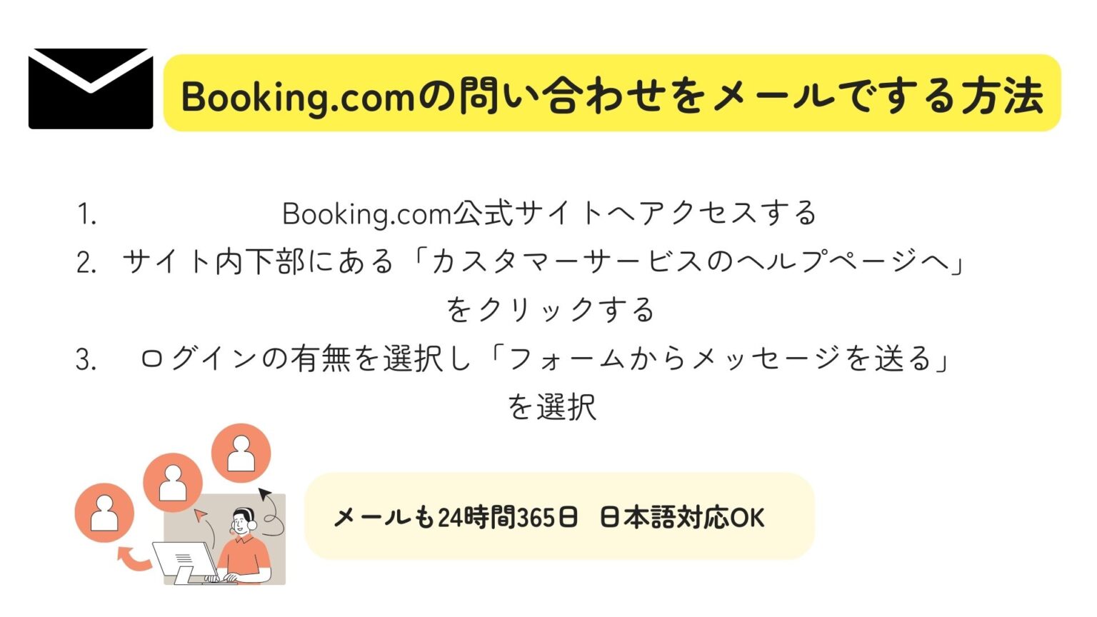bookingcomの問い合わせ方法を解説！日本語の対応はある？
